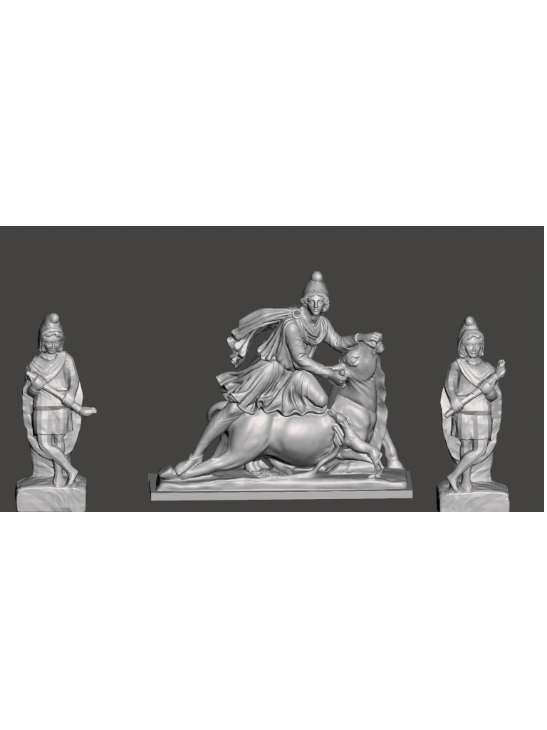 Mithras v2 slaying the Cosmic Bull with Cautes and Cauotopates set – 3D ...
