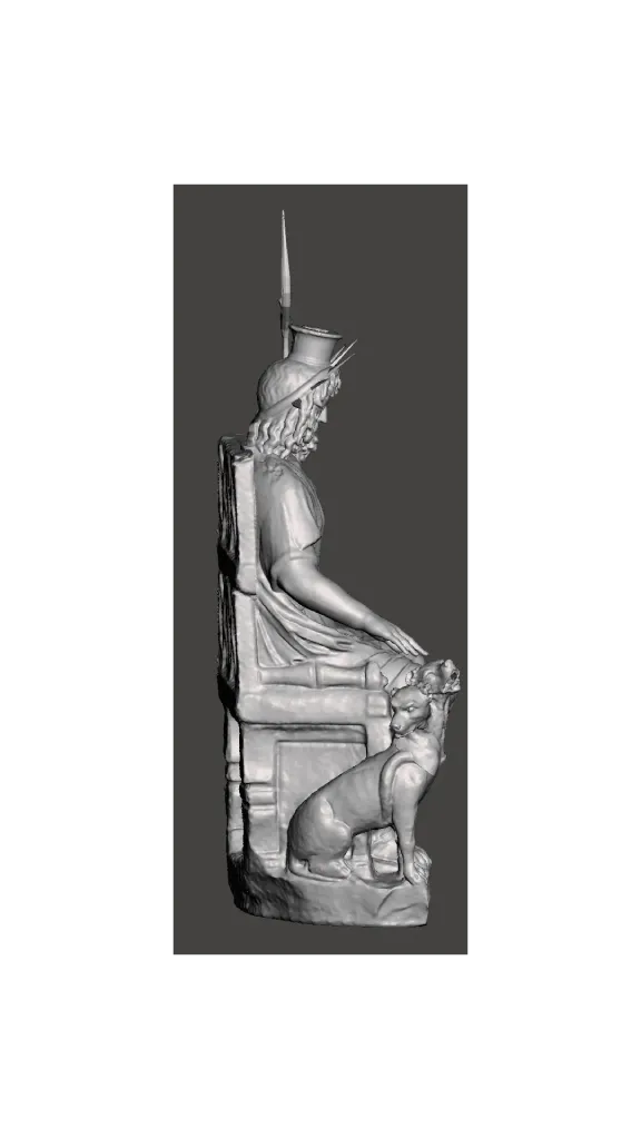 Helios-Serapis with solar crown enthroned and Cerberus V3 - 3D MODEL – Hephaisteion